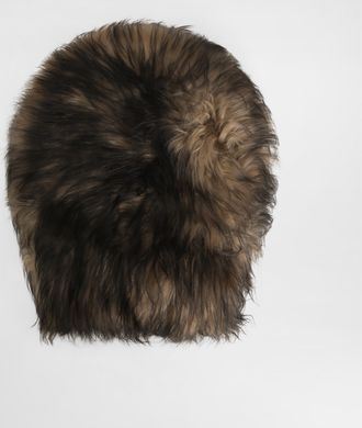 Dolce & Gabbana Lambskin Fur Hat - Frau H&uuml;te Und Handschuhe Braun 58
