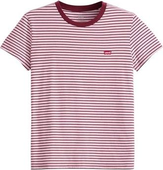 Levi's T-Shirt The Perfect Tee pour Femme, Anita Stripe Zinfand, XXS