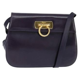 Ferragamo Sac bandouli&egrave;re en cuir Pre-owned - Femme - Pre-owned - Bleu - Taille: ONE Size