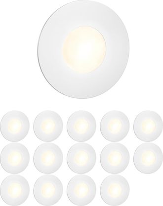 LEDs Com 15 Stück LED Treppenlicht/Wandeinbauleuchte FEX für innen und außen, rund, 85mm Ø, warmweiß