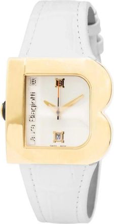Laura Biagiotti Femme, Accessoires, Blanc, Taille: ONE Size Montre habill&eacute;e de luxe avec bracelet en cuir