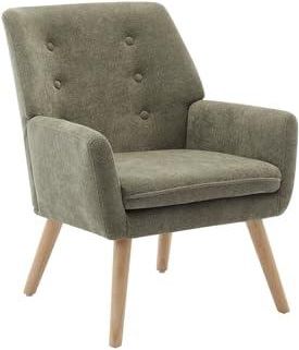 Vente-Unique Fauteuil en Tissu Vert SERINO