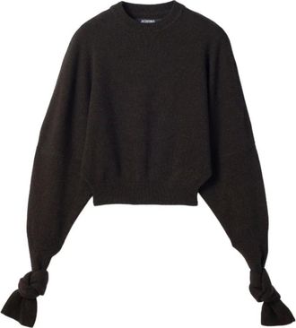 Jacquemus Pull &agrave; col rond - Femme - Pulls - Brun - Taille: 38 FR