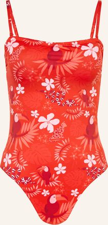 Vilebrequin Bandeau-Badeanzug Facette rot