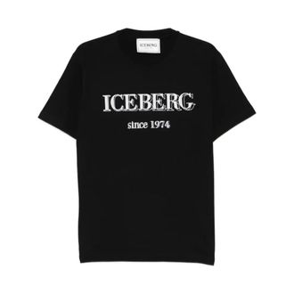 Iceberg Homme, Tops, Noir, Taille: S Branding Stitch Tee