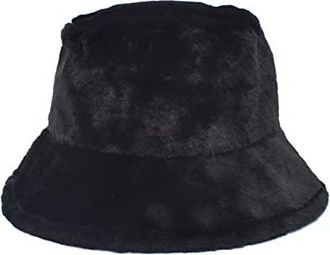 Generic Chapeau cloche dhiver pour femme, chapeau de p&ecirc;cheur chaud en fausse fourrure de couleur unie, bonnet de p&ecirc;cheur en peluche douce et confortable pour 