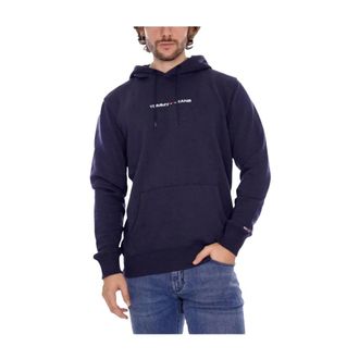 Tommy Hilfiger Homme, Sweatshirts et sweats &agrave; capuche, Bleu, Taille: M Reg Linear Logo Sweat &agrave; capuche
