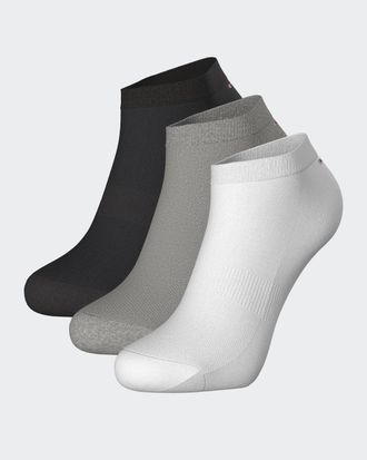 Eden Park Lot De 3 Paires De Socquettes Grises Blanches Et Noires En Coton Stretch M&eacute;lang&eacute;