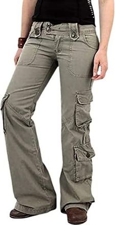 ORANDESIGNE Pantalon Cargo pour Femmes Pantalon en Jean Militaire Pantalon de Sport Pantalon de Plein air Pantalon de Travail K Gris 3XL
