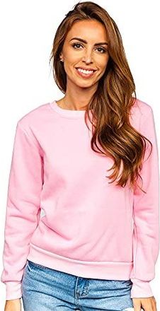 BOLF Femme Sweat-Shirt Sweat Manches Longues Temps Libre Sport Fitness Outdoor Basic Casual Style W01 Rose XL [A1A]