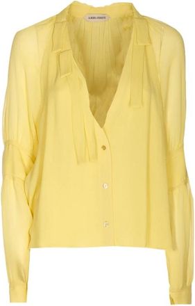 Alberta Ferretti Femme, Blouses et Chemises, Jaune, Taille: 38 FR Camicia Creponne