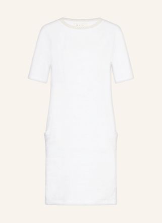 Oui Kleid Im Materialmix Mit Leinen weiss