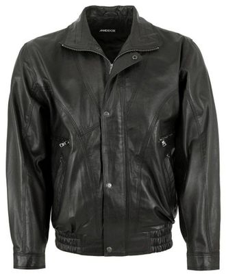 Maddox Lederjacke Holdo MADDOX - Herren Lederjacke Blouson Lammnappa schwarz