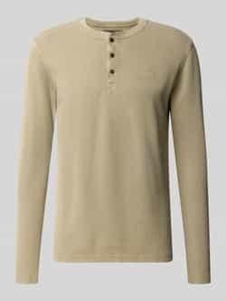 Superdry Longsleeve mit Strukturmuster und Knopfleiste