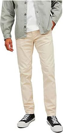 Jack & Jones Jjimarco Jjchino JJ 195 50sps Sn Pantalon Chino, Blanc/Denim, 29W / 32L Homme