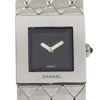 Chanel Montre Quartz Matelass&eacute; Pre-owned en Acier Inoxydable - Femme - Pre-owned - Gris - Taille: ONE Size