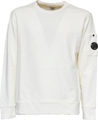C.P. Company C.p. Company, Homme, Sweatshirts et sweats &agrave; capuche, Blanc, Taille: XL SweaT-shirt &agrave; poche &agrave; manches longues