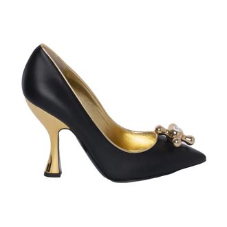 Moschino Schwarze Leder Hot n Cold Pumpe - - Shoes - Damen - Schwarzk - 37 EU