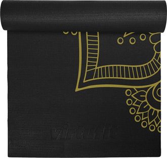 VirtuFit Premium Yogamat - 183 x 61 x 0,4 cm - Onyx Schwarz Mandala