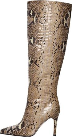 Cesare Gaspari Femme, Chaussures, Beige, Taille: 39 EU Bottes hautes audacieuses &agrave; imprim&eacute; serpent