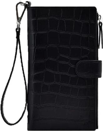 John Richmond Portefeuille vertical &agrave; imprim&eacute; crocodile - Homme - Accessoires - Noir - Taille: ONE Size