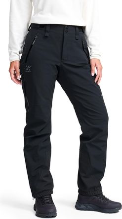 RevolutionRace Cyclone 3L Shell Pants für Damen, wasserdichte Hose mit Recco-Reflektoren zum Wandern, Black, XS