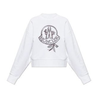 Moncler Sweatshirt mit gesticktem Logo - - Sweatshirts & Hoodies - Damen - Wei&szlig; - S