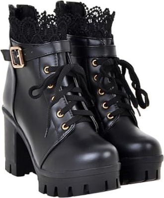 IFUNDOM Bottines Femmes Automne-hiver &agrave; Talon &Eacute;pais Confortables et L&eacute;g&egrave;res Mode &Eacute;l&eacute;gante pour Femme avec Semelle pour Tenues Formelles et D&eacute;contract&eacute;es