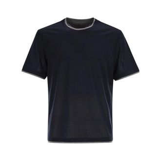 Brunello Cucinelli T-Shirts - - Tops - Herren - Blau - L