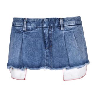 Dondup Kurze Baumwollhose mit Rei&szlig;verschluss - - Shorts - Damen - Blau - W30
