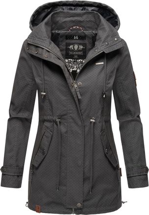 Marikoo Damen Jacke Fr&uuml;hling &Uuml;bergangsjacke leicht Parka Mantel Kapuze B690 [B690-Nyok-Anthrazit-WP-Gr.S]