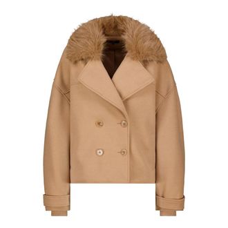 Monari Jacke mit Kunstpelzkragen - - Jackets - Damen - Braun - XL