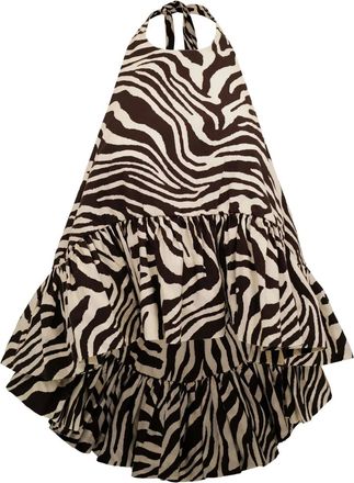 Azeeza haut volanté Winston à imprimé zébré - Marron