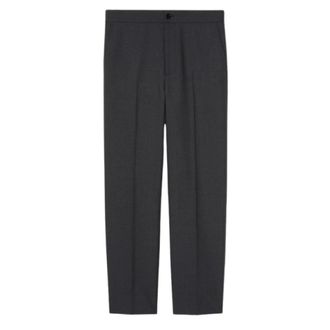 Gucci Wool Blend Twill Pant with Logo - - Trousers - Herren - Grau - 2XL