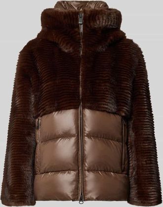 Blauer Regular Fit Winterjacke im Material-Mix mit Kunstfell Modell FANEVIL