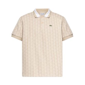 Lacoste Monogramm Jacquard Polo - - Tops - Herren - Beige - 2XL