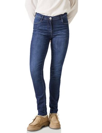 Cecil Damen Style Vicky 1-Knopf 49 Jeans im Slim Fit, Dark Blue Wash, 30W / 32L