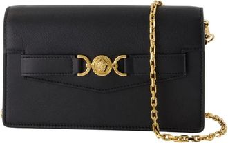 Versace Portemonnaie - Wallet On Chain - Leather - Black - Gr. unisize - in Schwarz - für Damen