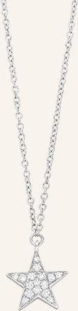 Leaf Halskette Stern Aus 18 Karat Wei&szlig;gold Mit Diamanten silber