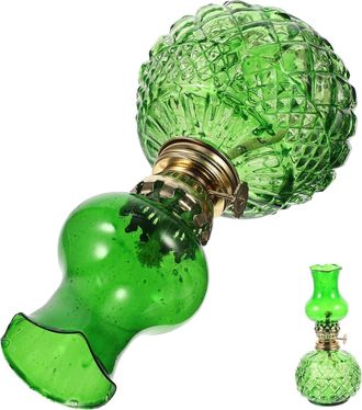 Angoily Vintage Glas &Ouml;llampe Petroleumlampe mit Windfestem Lampenschirm Tragbare Retro &Ouml;llampe f&uuml;r Innen und Au&szlig;en Dekorative Glaslampe f&uuml;r Haus und Party