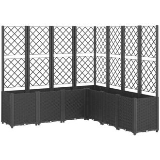 vidaXL Vidaxl - Jardini&egrave;re avec treillis noir 160x160x140 cm pp