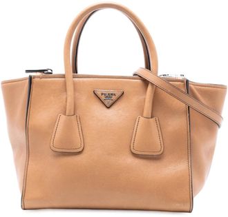 Prada Hobo Bags - Glace Calf Twin Pocket Satchel - Gr. unisize - in Braun - für Damen