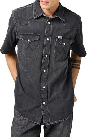 Wrangler SS Western Shirt, Noir enchanté, M Hommes