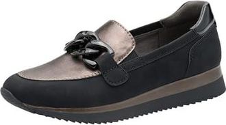 Jana Baskets Slip on Femme &agrave; Enfiler Vegan, Black/Pewter, 36 EU