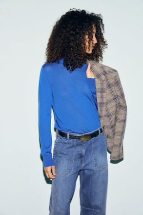 Gerard Darel Pull &agrave; col roul&eacute; en laine m&eacute;rinos - ROSAIRE - Bleu