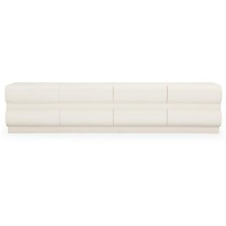 Menzzo Meuble tv 8 tiroirs arrondis Mezade L180cm Cr&egrave;me