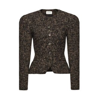 Magda Butrym Veste en tweed - Femme - Vestes - Brun - Taille: 36 FR