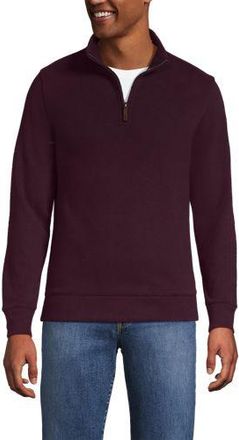Lands End Zipper-Pullover aus Bedford-Ripp, Herren, Größe:56-58 regular, Rot, Baumwolle, by Lands End
