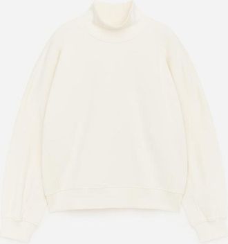 Arket French-Terry-Sweatshirt Mit Stehkragen -Wei&szlig;