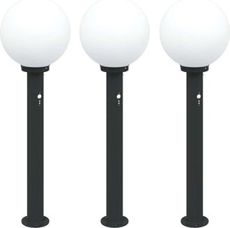 vidaXL Pollerleuchten mit Sensor 3 Stk. 80 cm Schwarz IP44 vidaXL